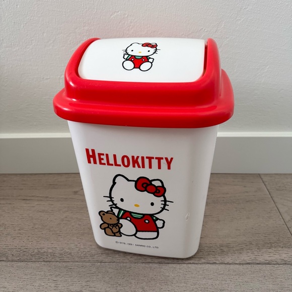 Hello Kitty | Other | Vintage 9s Hello Kitty Trash Can Container Sanrio ...